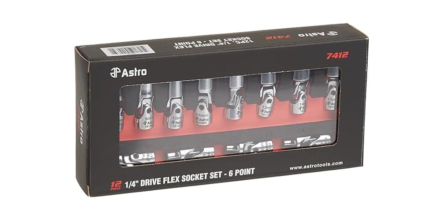 Astro Pneumatic 12pc 1/4" Drive Flex Socket Set