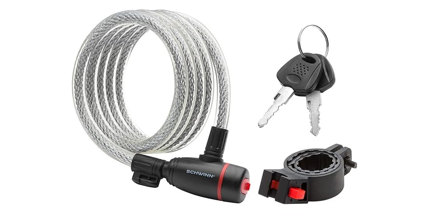 Schwinn Anti Theft Bike Lock, Security Level 3, Key Lock, 6 Foot