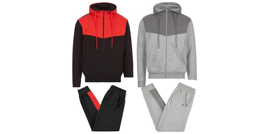 4Pc Mens Fleece Hoodie & Jogger Set