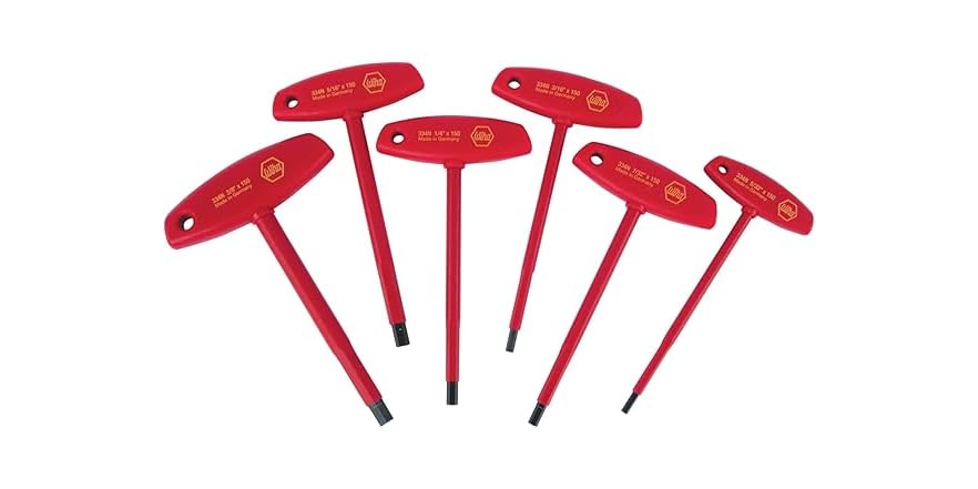Wiha 33490 T-Handle Hex Driver Set, Inch 1000V 6pc