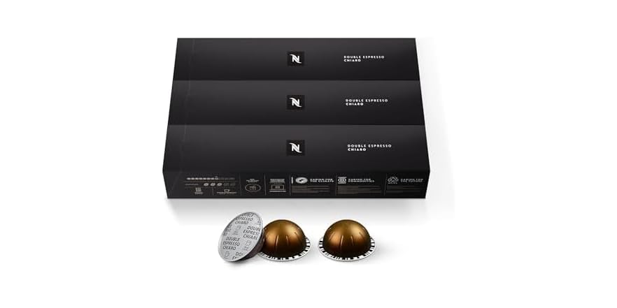 Nespresso Capsules Vertuo, Double Espresso Chiaro 40-Ct