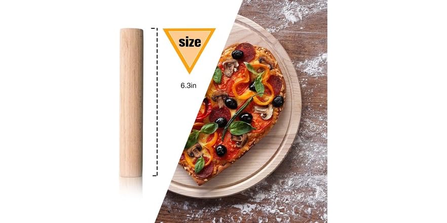 6 Pack Small Cylinder Wooden Rolling Pin