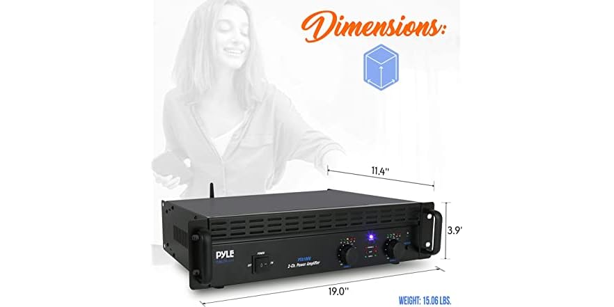Pyle 2-Channel 1000W Professional Audio Bluetooth Power Amplifier