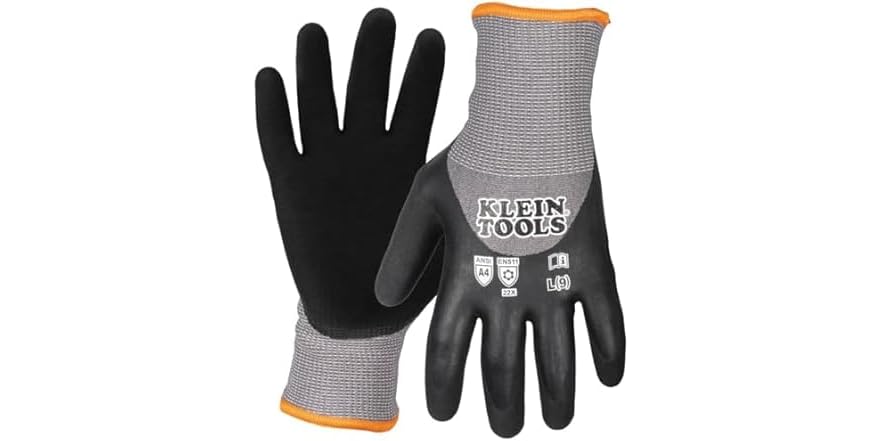 KLEIN TOOLS Klein Tools Winter Work Gloves, Knit Dippe