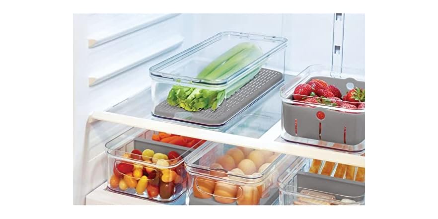 Produce Refrigerator and Modular Stacking Pantry Bin