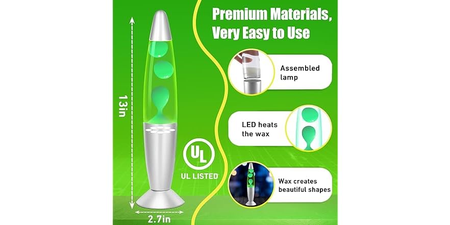 LED Color Changing Liquid Motion Lamp, Green