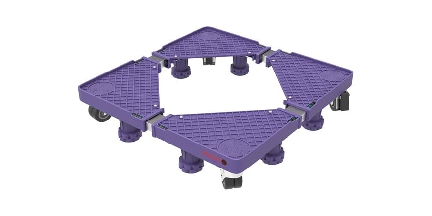 1100 LB Capacity Adjustable Base Dolly with Locking Swivel Wheels