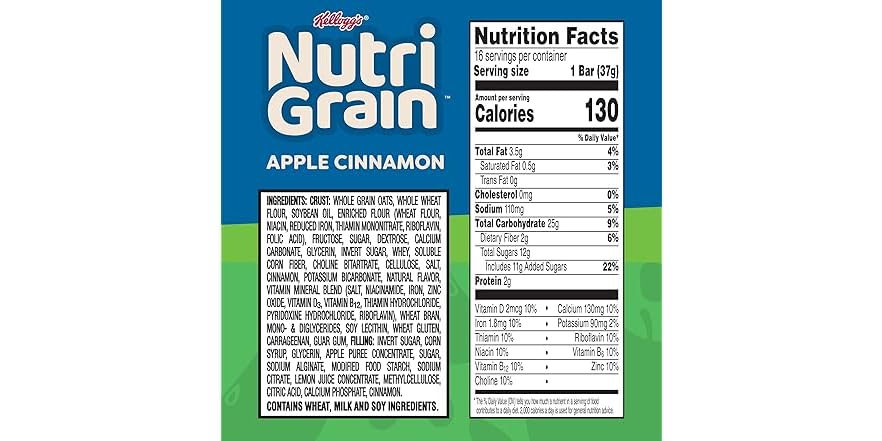 Nutri Grain Apple Cinnamon 16ct