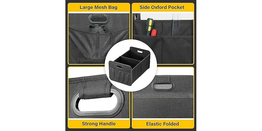 YSSOA 2 Compartments Car Trunk Organizer