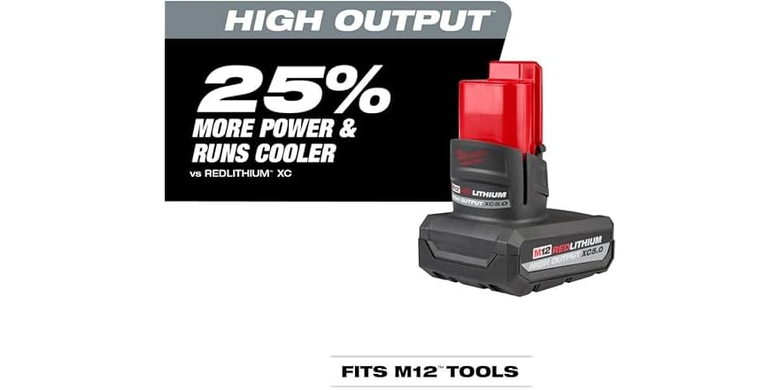 Milwaukee Electric Tool M12 Red Lithium High Output(Open Box)