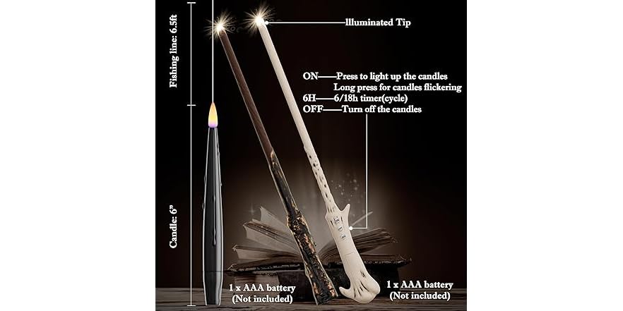 HP Floating Candles 20 Pack Black