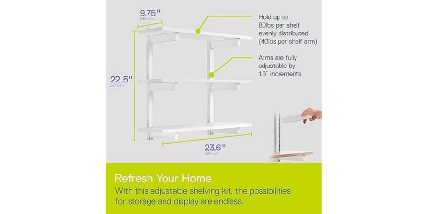 Delta Floating Wall Shelves Pick 2, 3, or 4 tier