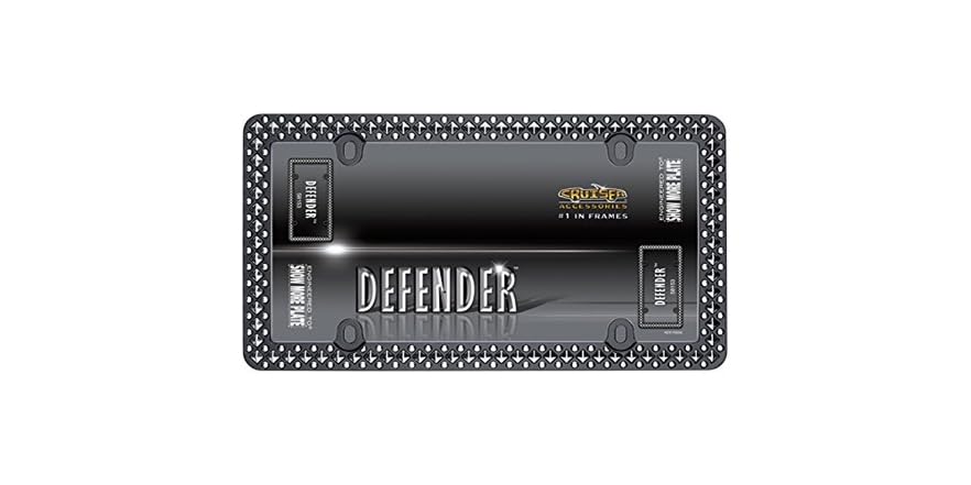 Cruiser Accessories Matte Black/Chrome 'Defender' License Plate Frame