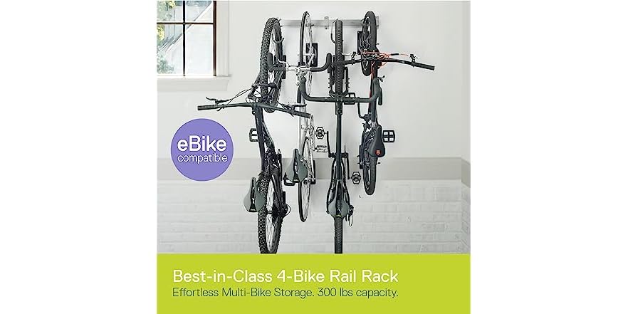 Delta Cycle Garage Bike Rack Wall Mount (4-Bike)