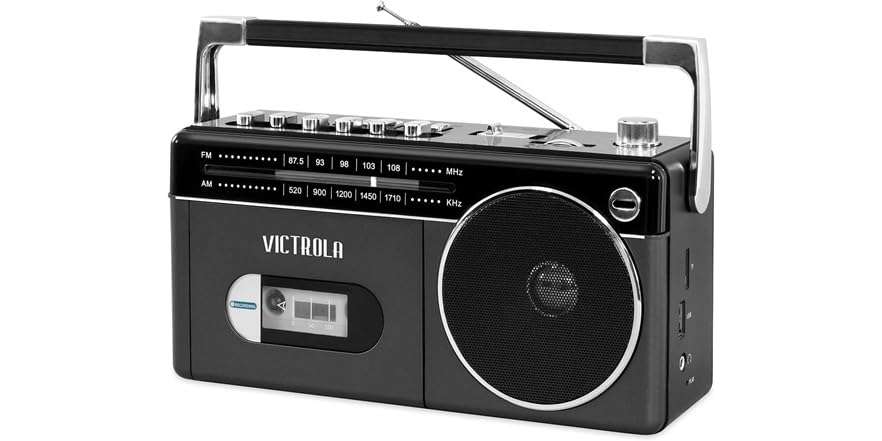Victrola Mini Bluetooth Boombox with Cassette Player