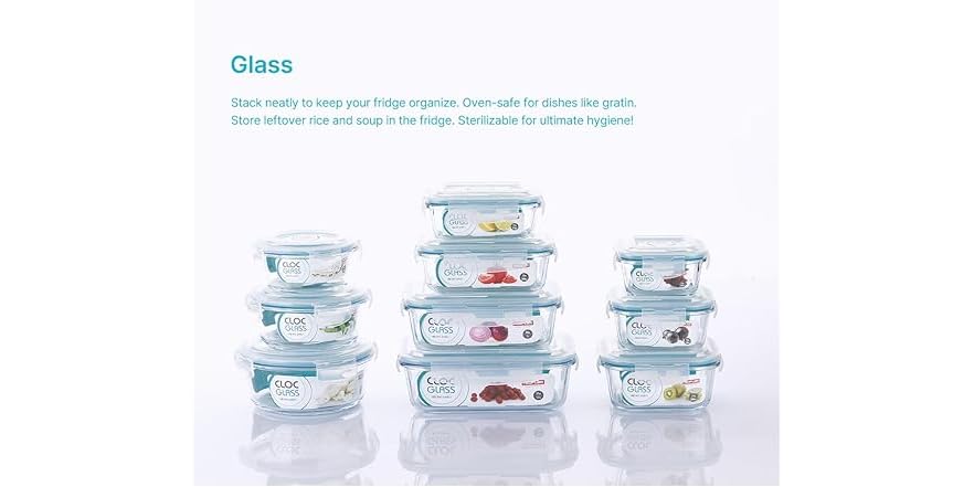 Neoflam Cloc Glass 11oz Square Food Storage