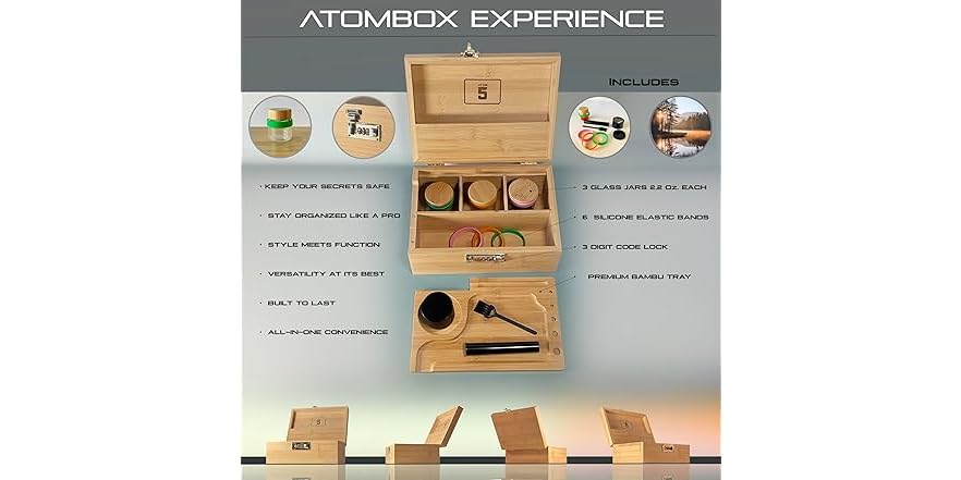 ATOM5 Premium Bamboo Storage Box