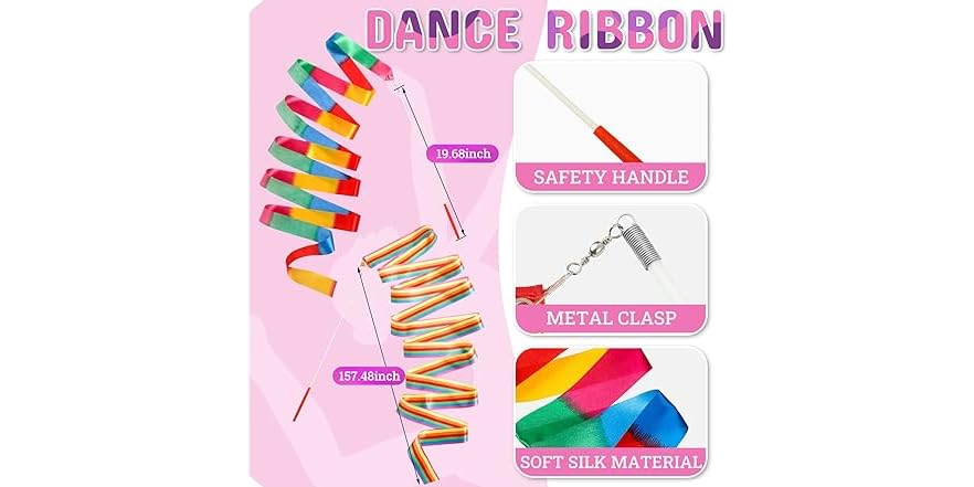 3 PC Dance Ribbons With 3 Batons