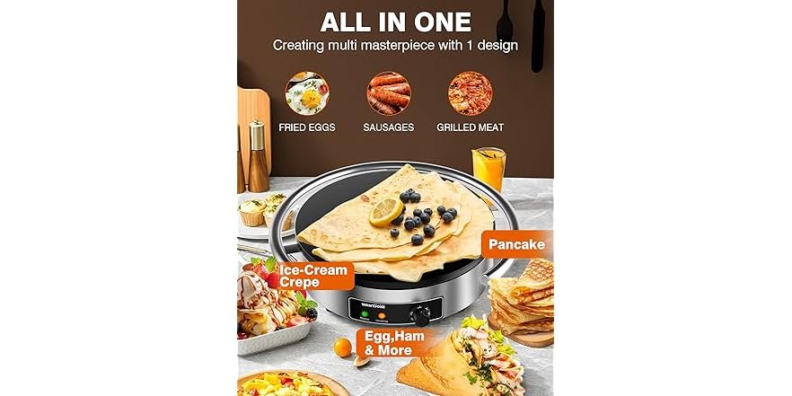 WantJoin Commercial Electric Crepe Maker
