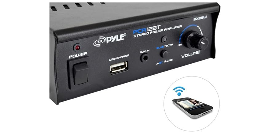 Bluetooth Mini Blue Series Stereo Power Amplifier, 2 x 25W