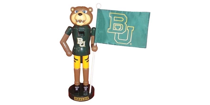 12" BAYLOR MASCOT & FLAG NUTCRACKER