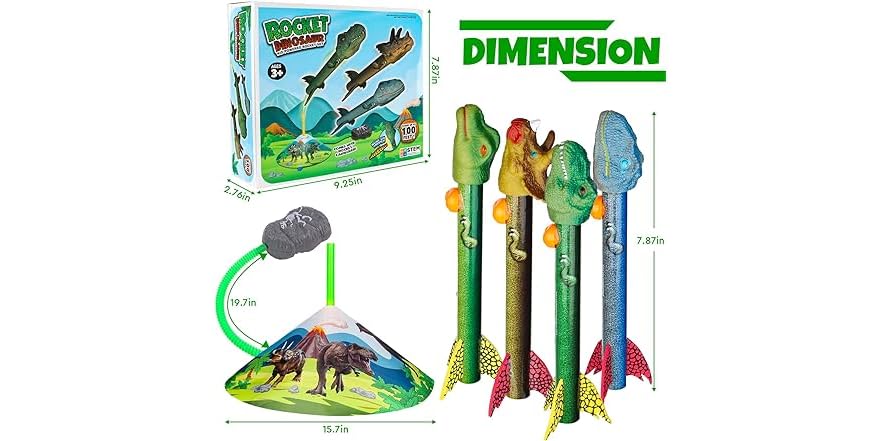 Dinosaur Rocket Launcher Toys 4 Pack