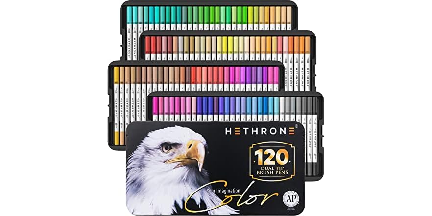 120 Colors Dual Tip Brush Pens
