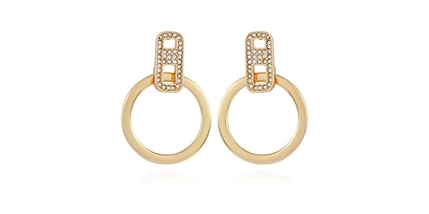 GUESS Goldtone Door Knocker Goldtone Hoo