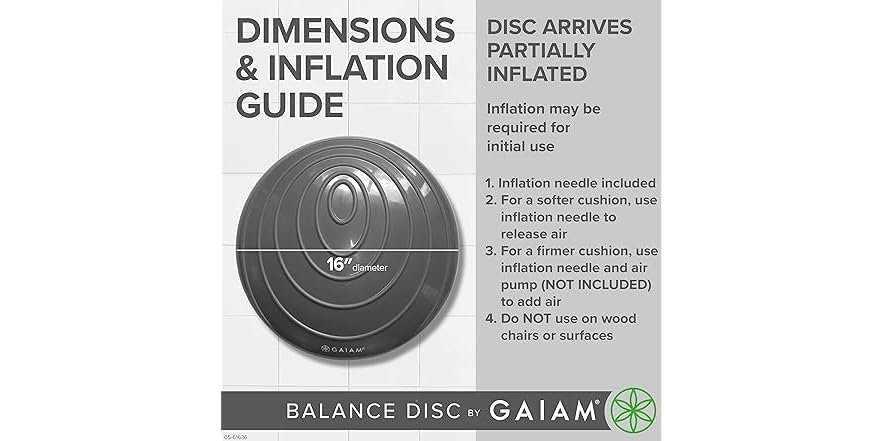 Gaiam Balance Disc Wobble Cushion Stabil
