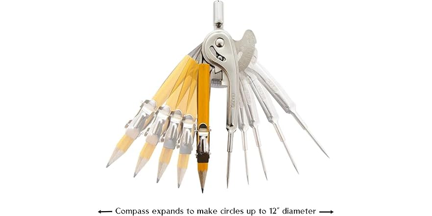 BAZIC Geometry Math Compass Set w/Scale