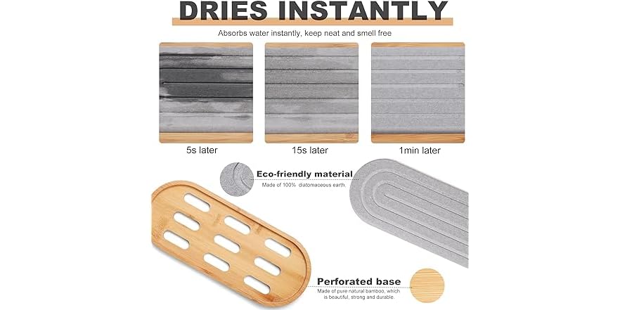 Instant Dry Bamboo Sink Organizer