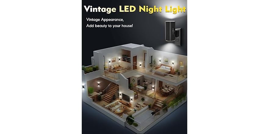 Black LED Dimmable Night Lights