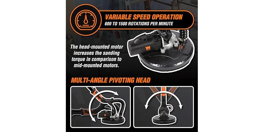 WEN Variable Speed 5 Amp Drywall Sander w/15' Hose