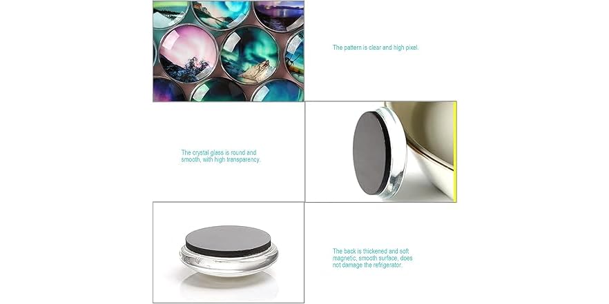 16pcs Crystal Glass Refrigerator Magnets