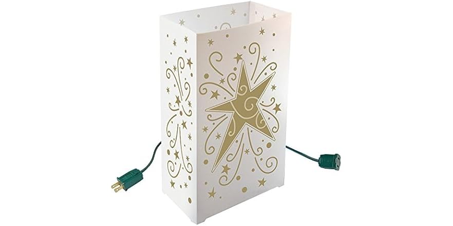 Electric Luminaria Kit, Gold Star - Set of 10