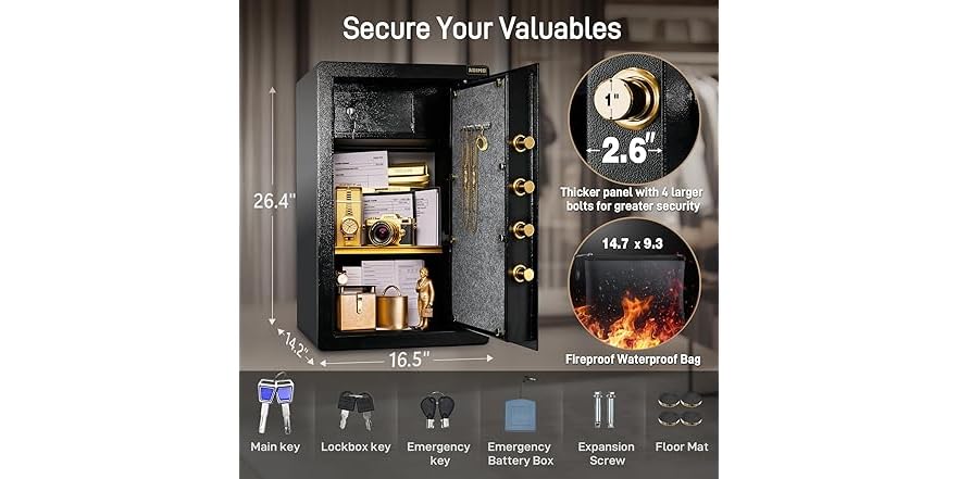 ADIMO BGX-M/D-60L Safe Box, 3.6 Cuft Large