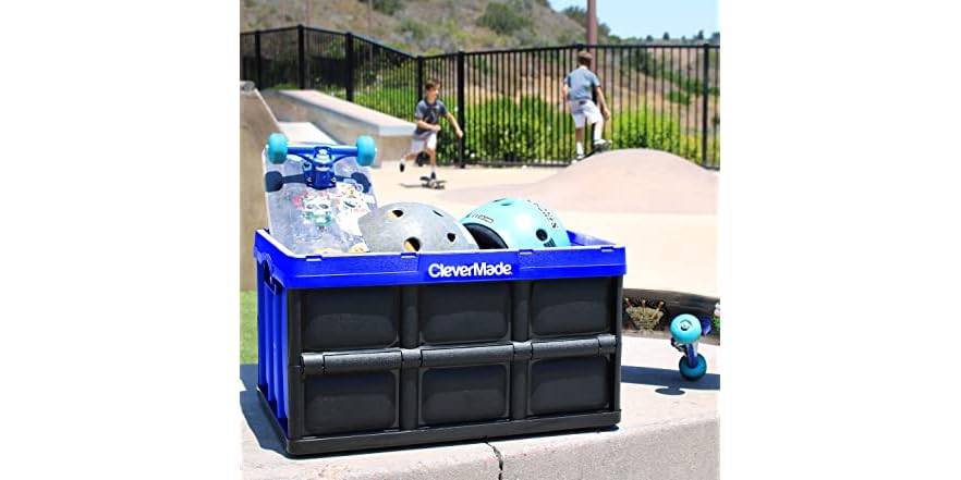 CleverMade 3PK Folding Box Solid Wall 32L - No Lid