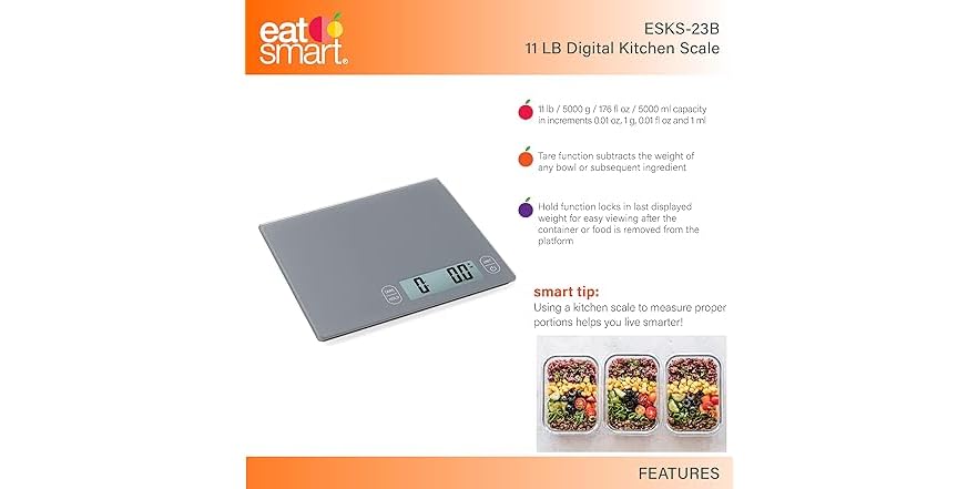 Eat Smart Eat Smart Food Scale, Grey