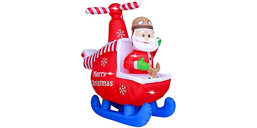 6-ft. Inflatable Santa in Helicopter