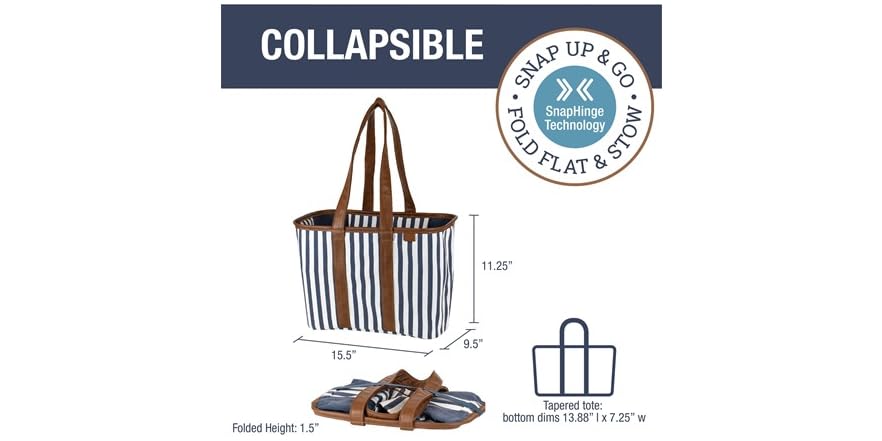 CleverMade Luxe 20L Collapsible Tote, Pick Color