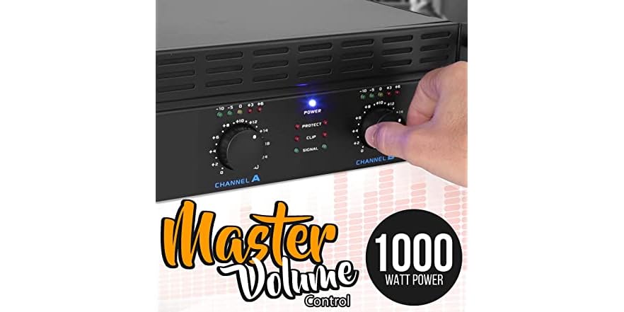 Pyle 2-Channel 1000W Professional Audio Bluetooth Power Amplifier