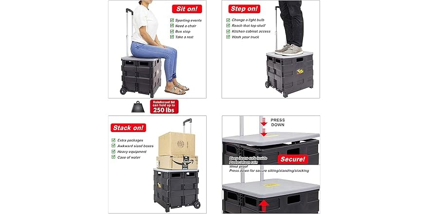 dbest products Quik Cart Collapsible Rolling Crate