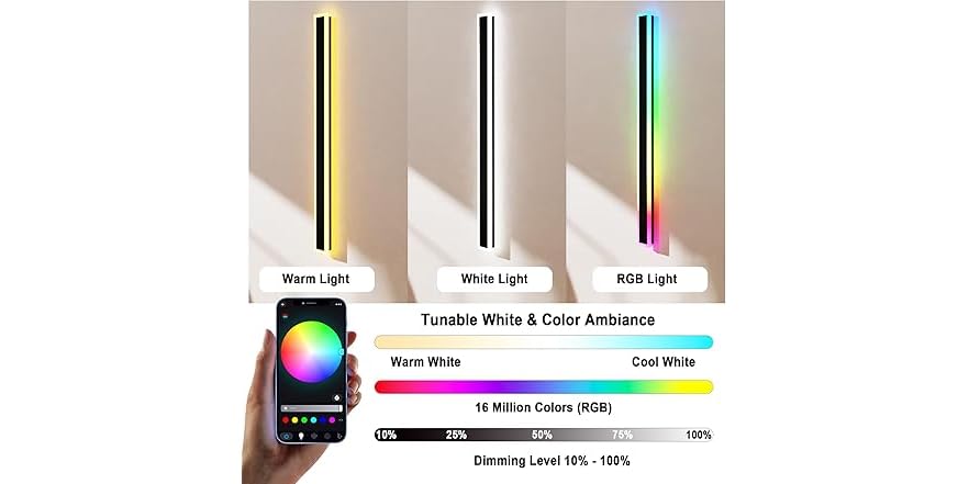 SLARY LED Wall Light 40in 2pk