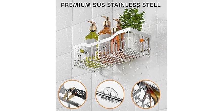 5 Pack Stainless Steel Shower Shelves