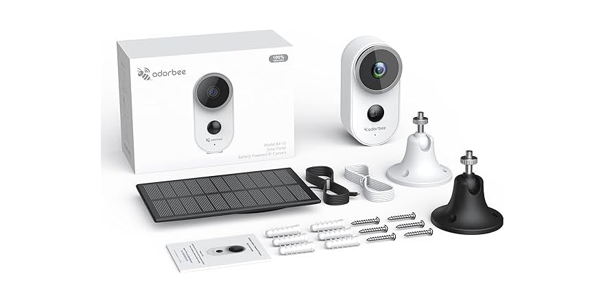 Adorbee Wireless Security Outdoor Camera Solar (Open Box)