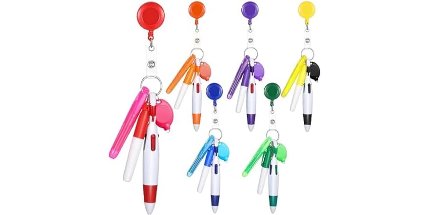 30 Pcs Clipped Badge Reel With Pens