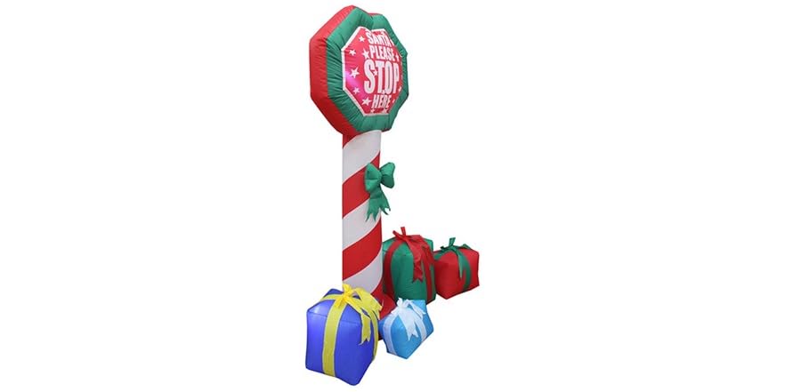 Stop Sign Gift Boxes Yard Decoration - 6 Ft
