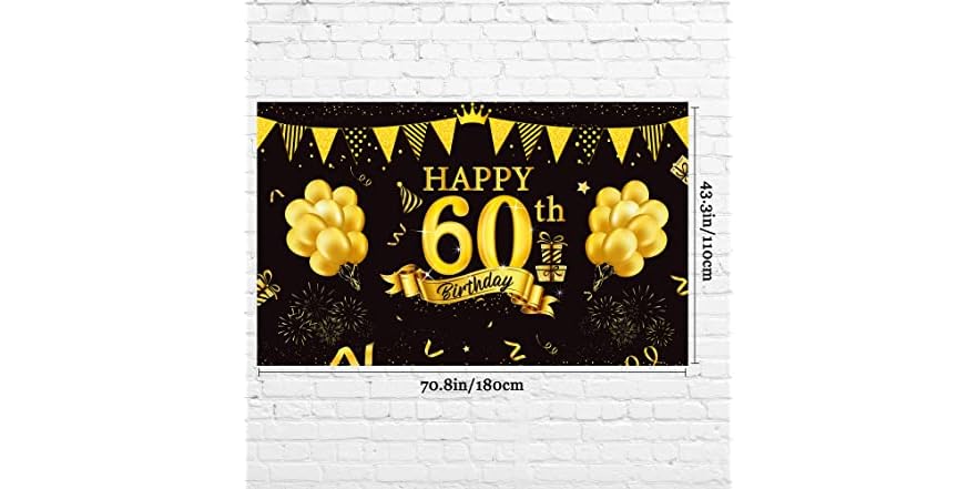 Happy 60th Banner Backdrop