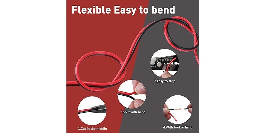 HiFind 14/2 Gauge 50ft Wire Red Black