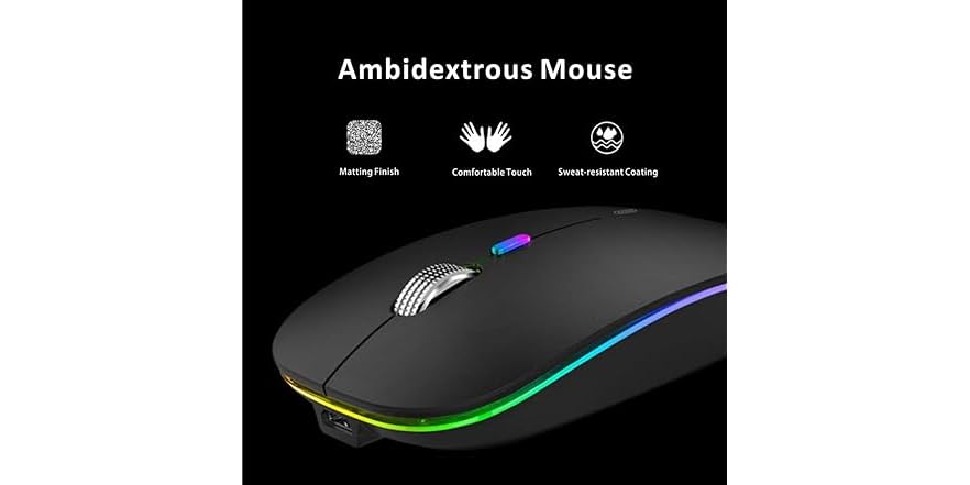 Uiosmuph LED Wireless Mouse, G12 Slim